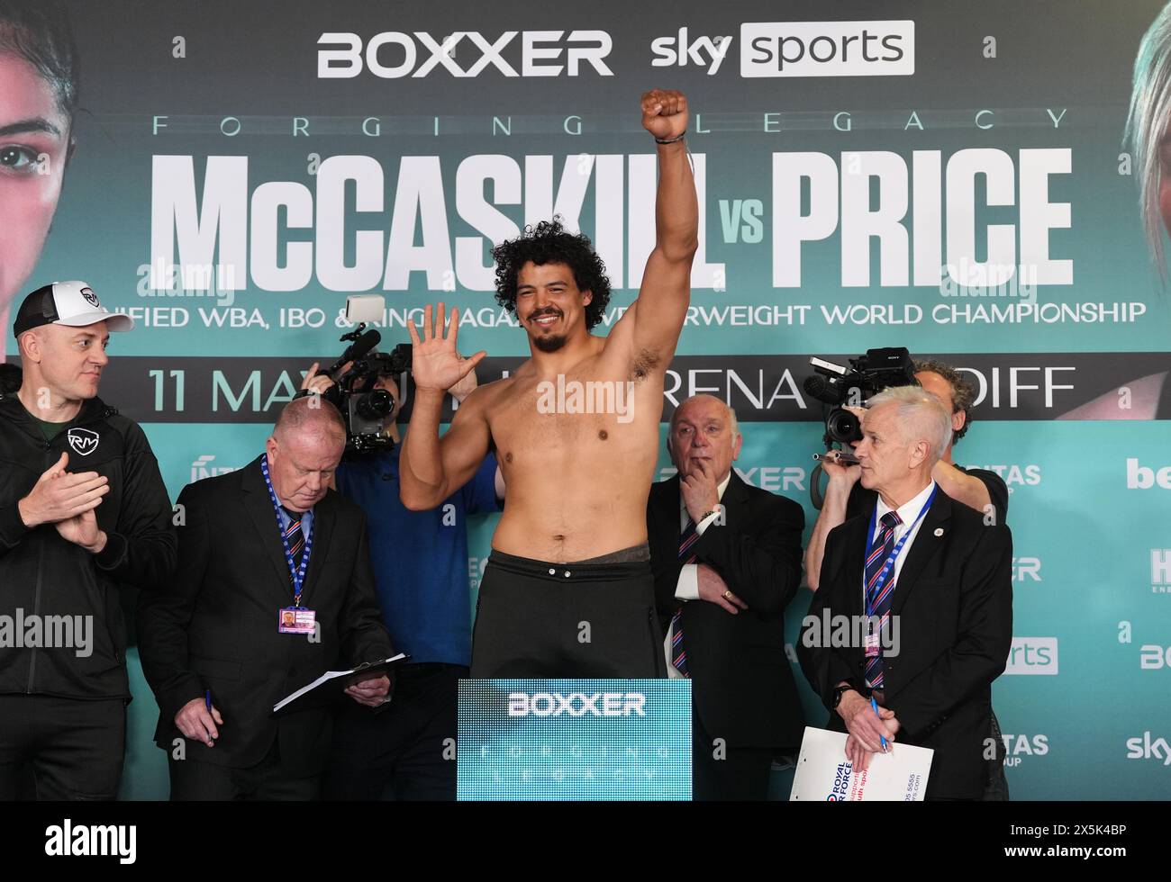 Moses Jolly during the weigh in at the Cardiff City Stadium. Picture ...