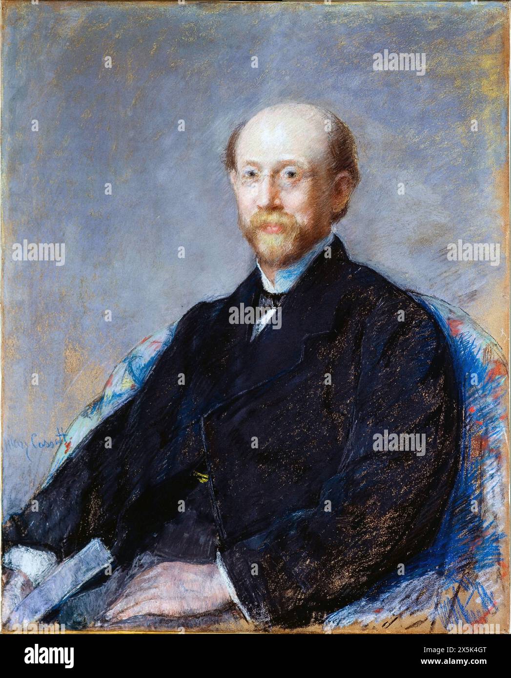 Painting by american artist Mary Cassatt (1844-1926) Portrait d’homme ...