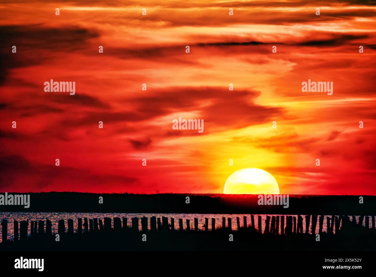 Tragic sunset over the southern lake - the land of gorgeous sunsets ...