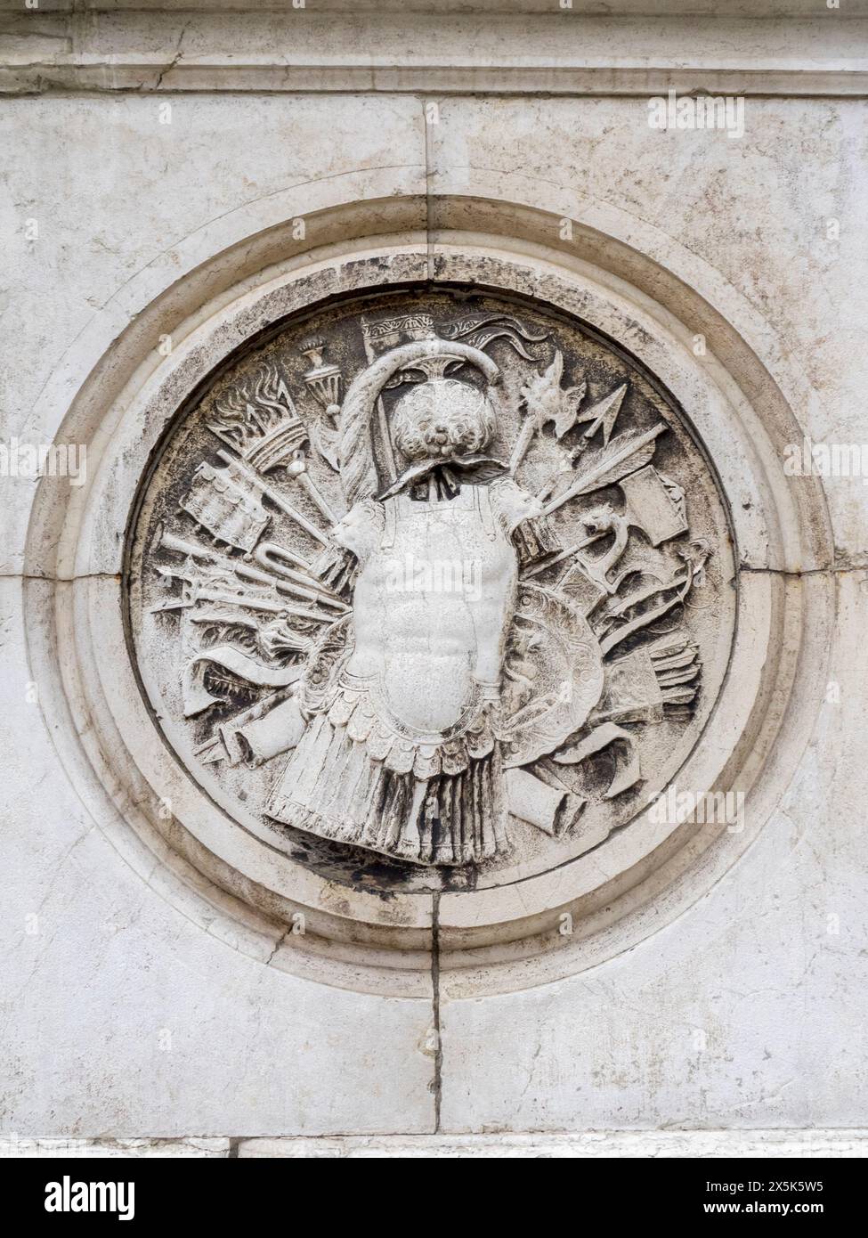 Italy, Venice. Detail from Santa Formosa Church facade with Roman ...