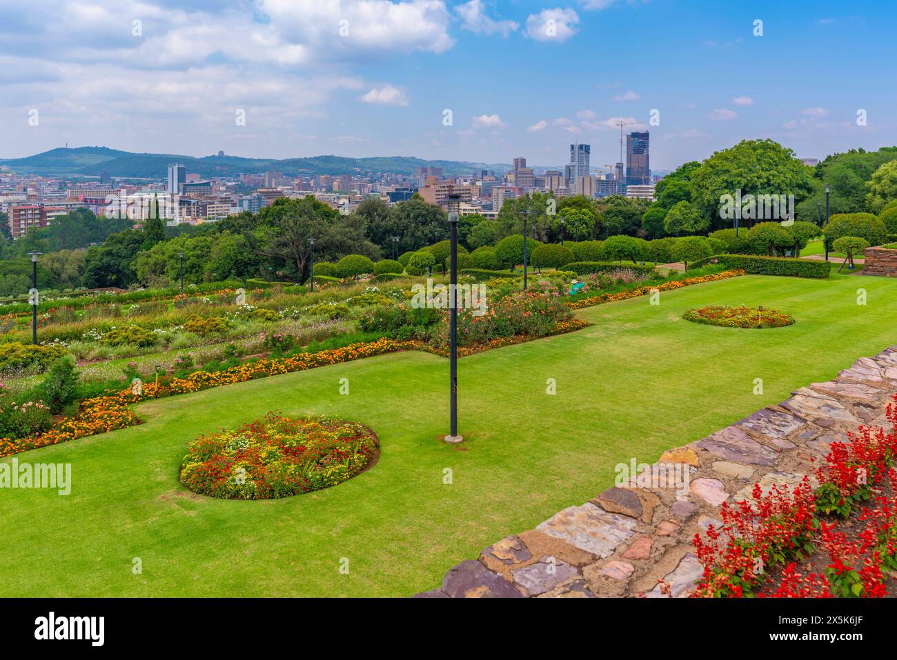 View of Pretoria skyline and Union Buildings Gardens from Union ...