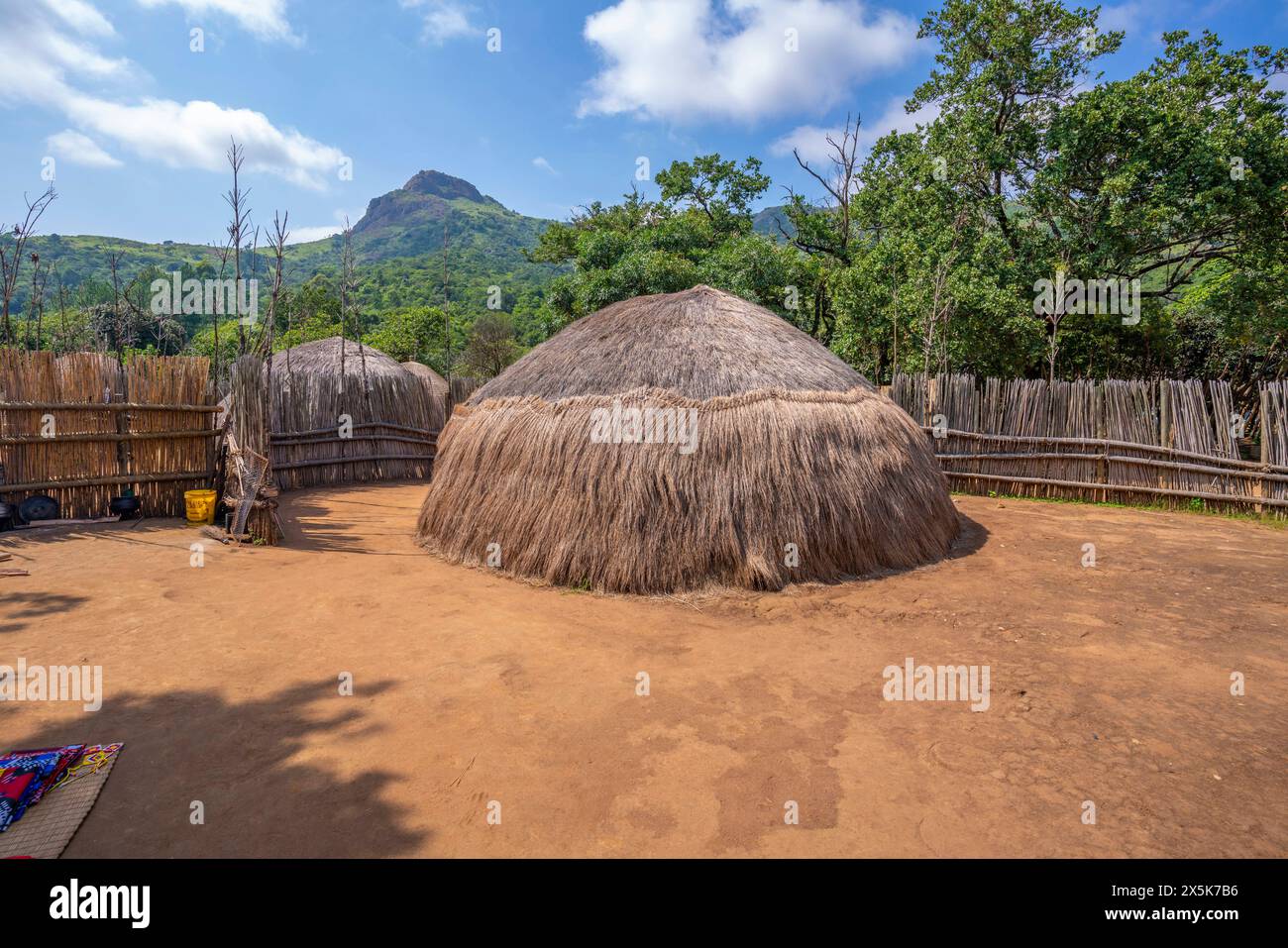 View of Mantenga Cultural Village a traditional Eswatini settlement ...