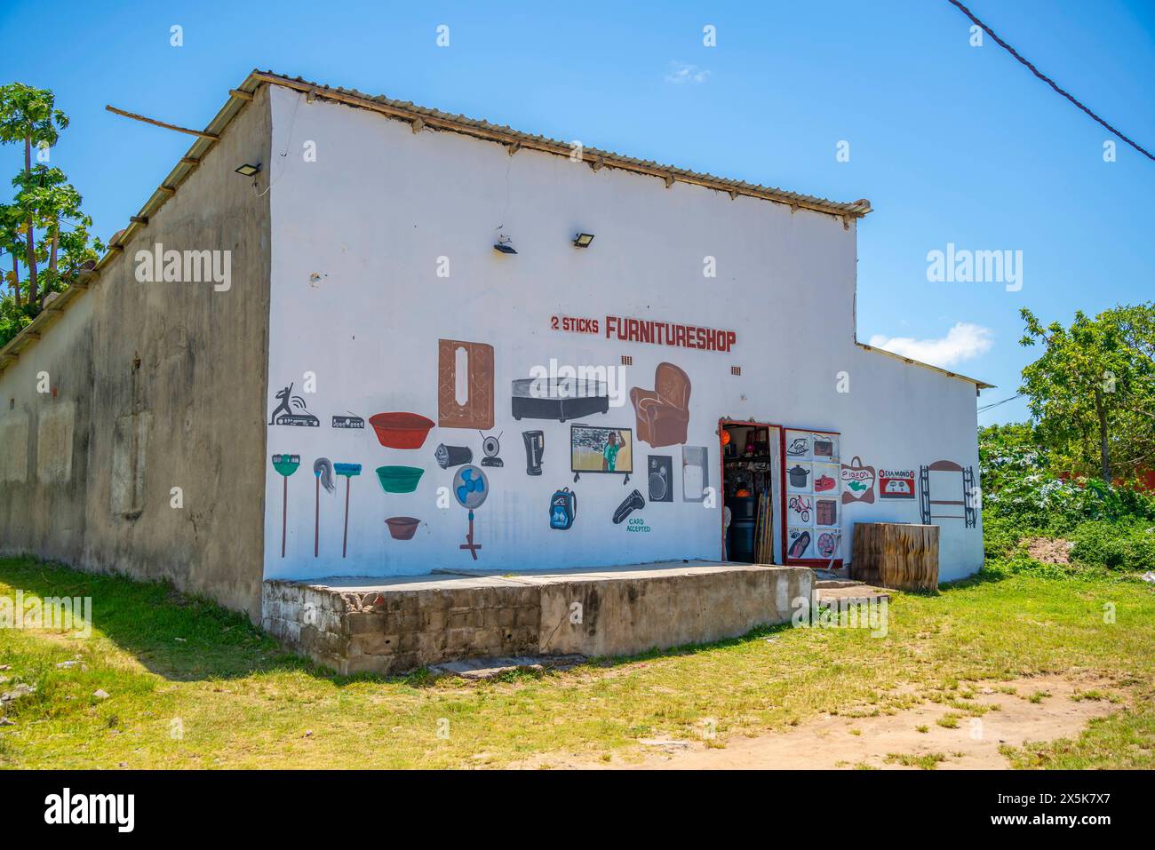 View of furniture shop in traditional Zulu village, Veyane Cultural ...
