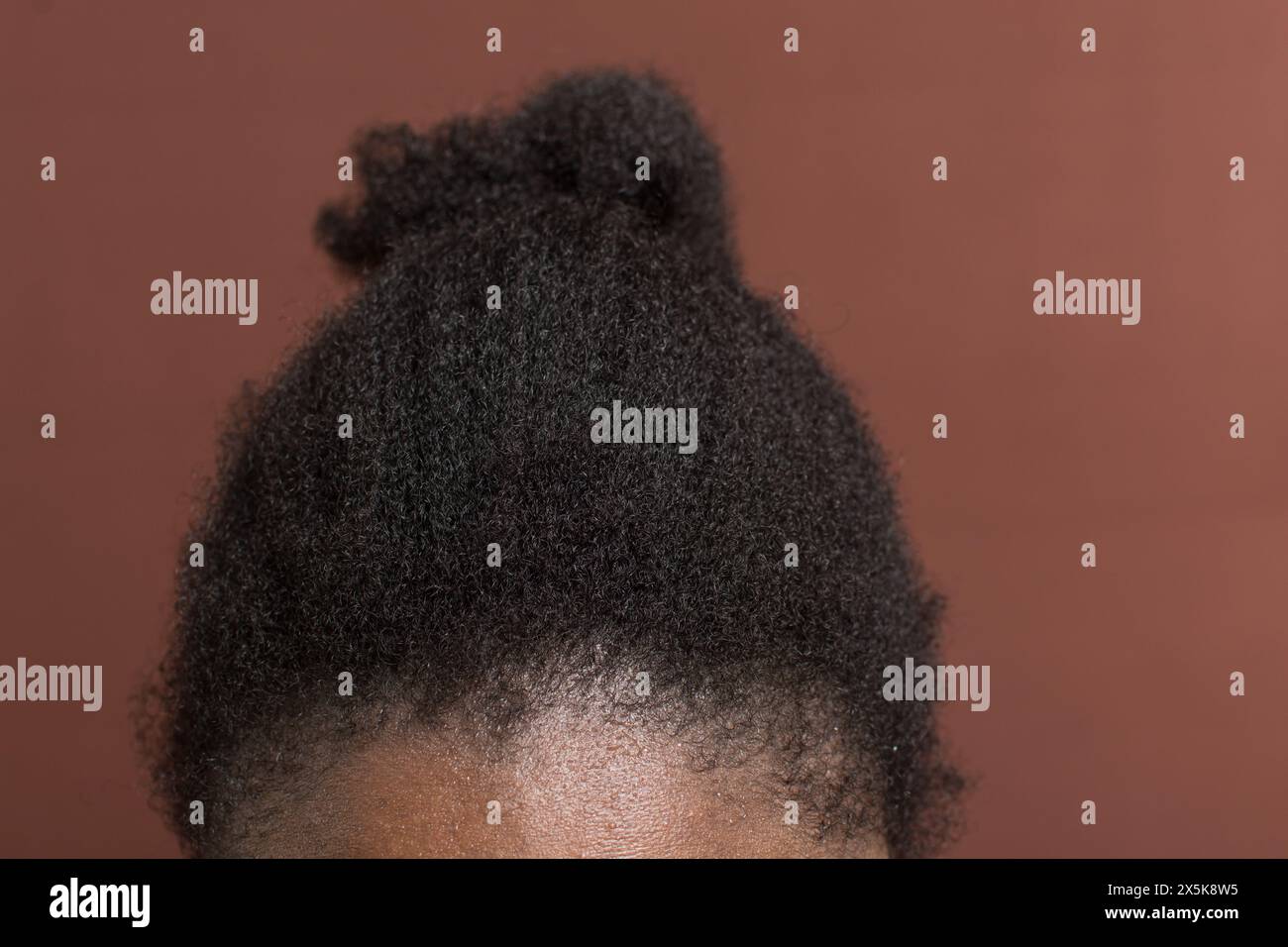 Black afro curly hair with shrinkage, Type 4c hair that is dry with a ...