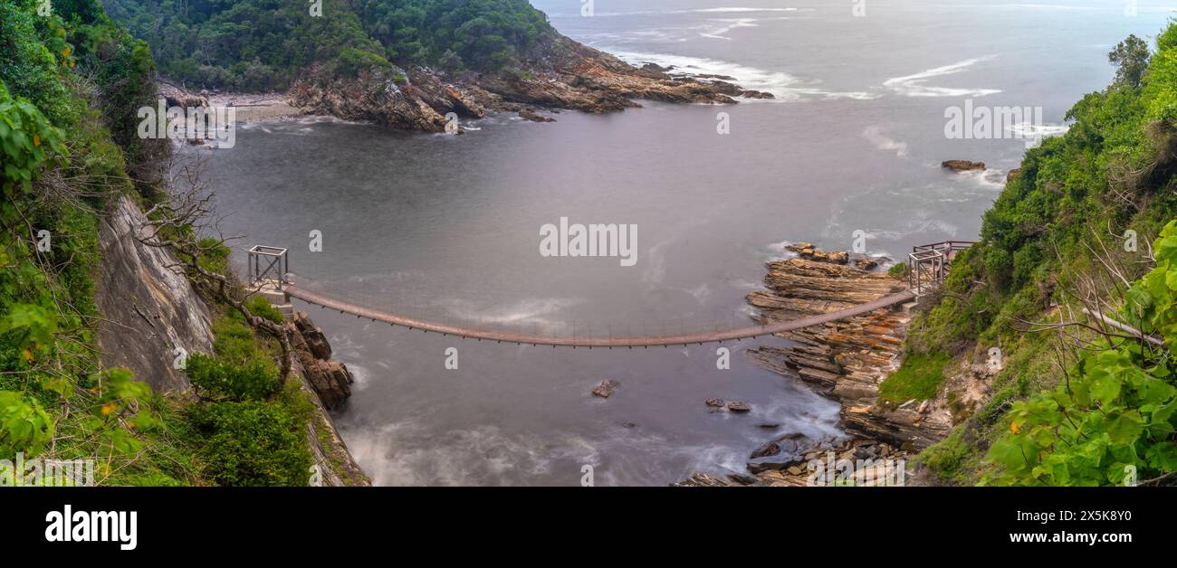 View of suspension bridge at Storms River, Tsitsikamma National Park ...