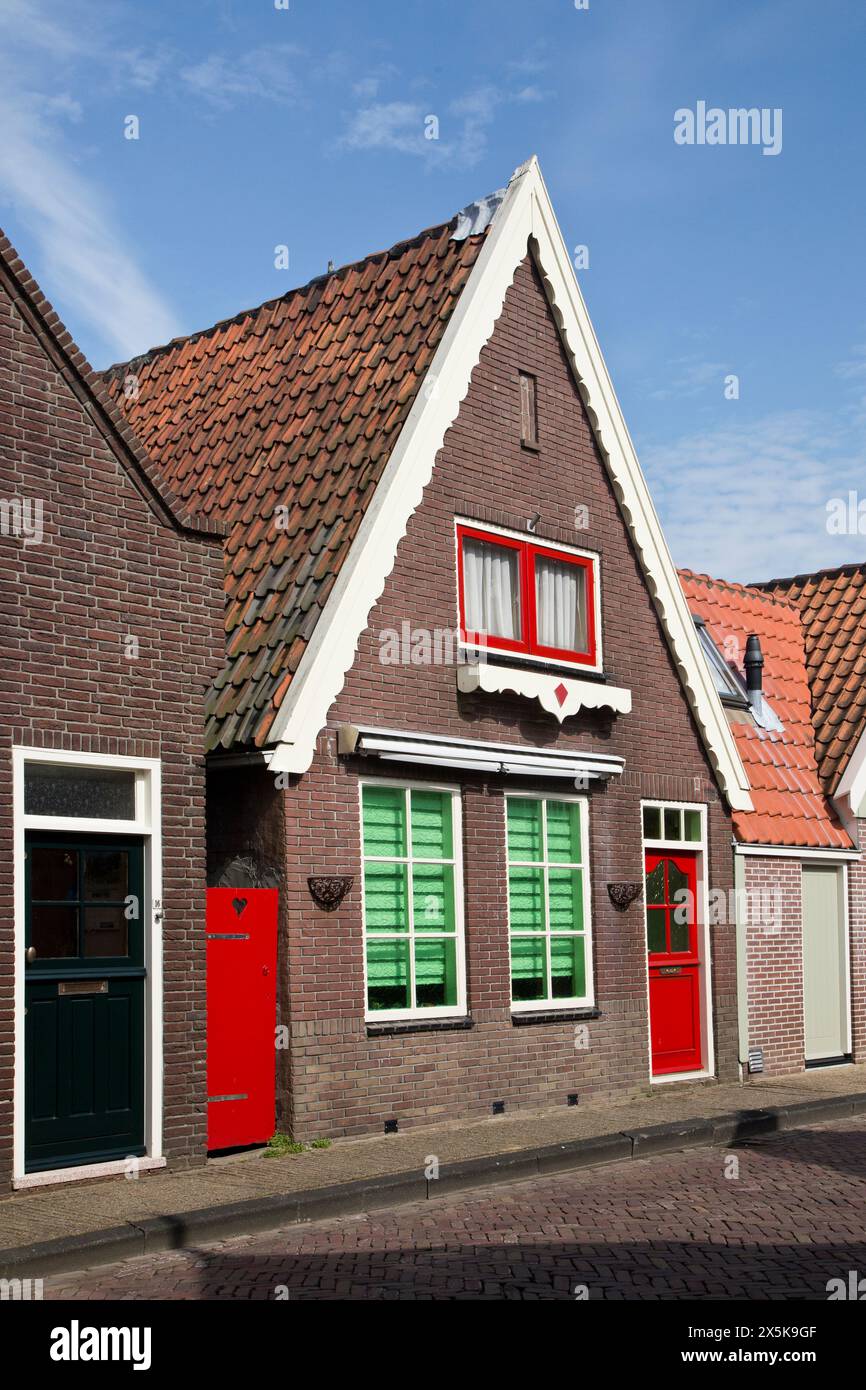 Holland, Netherlands, Volendam. Traditional buildings at the fishing ...