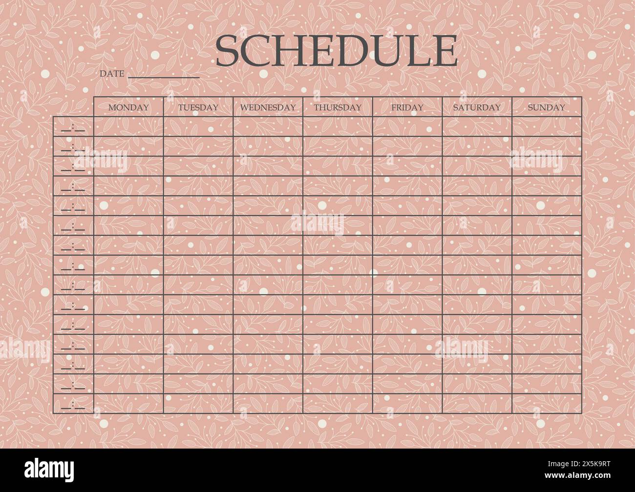 Schedule planner page floral design. Planner for students minimalist ...