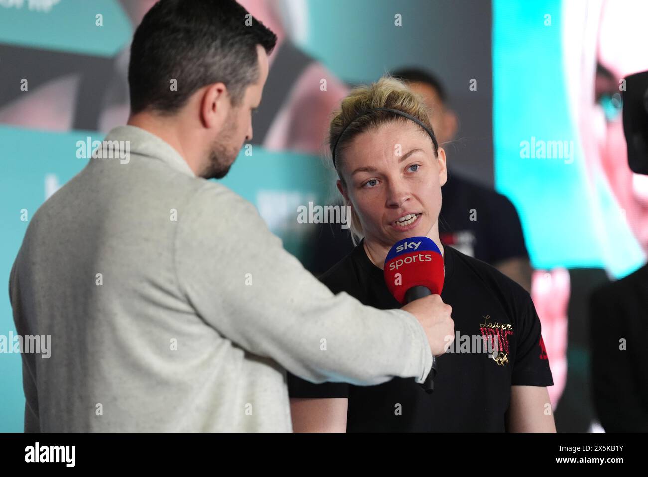 Lauren Price during the weigh in at the Cardiff City Stadium. Picture ...