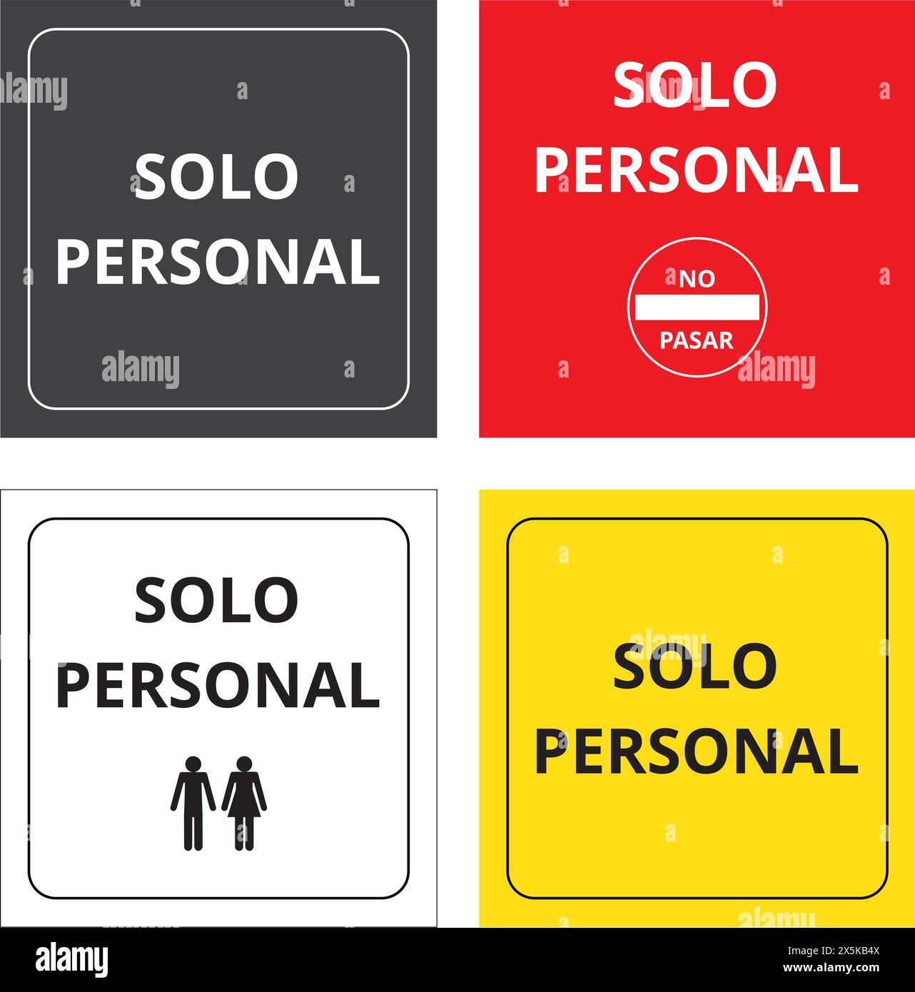 Colored solo personal banners on a white background (trad. staff only ...