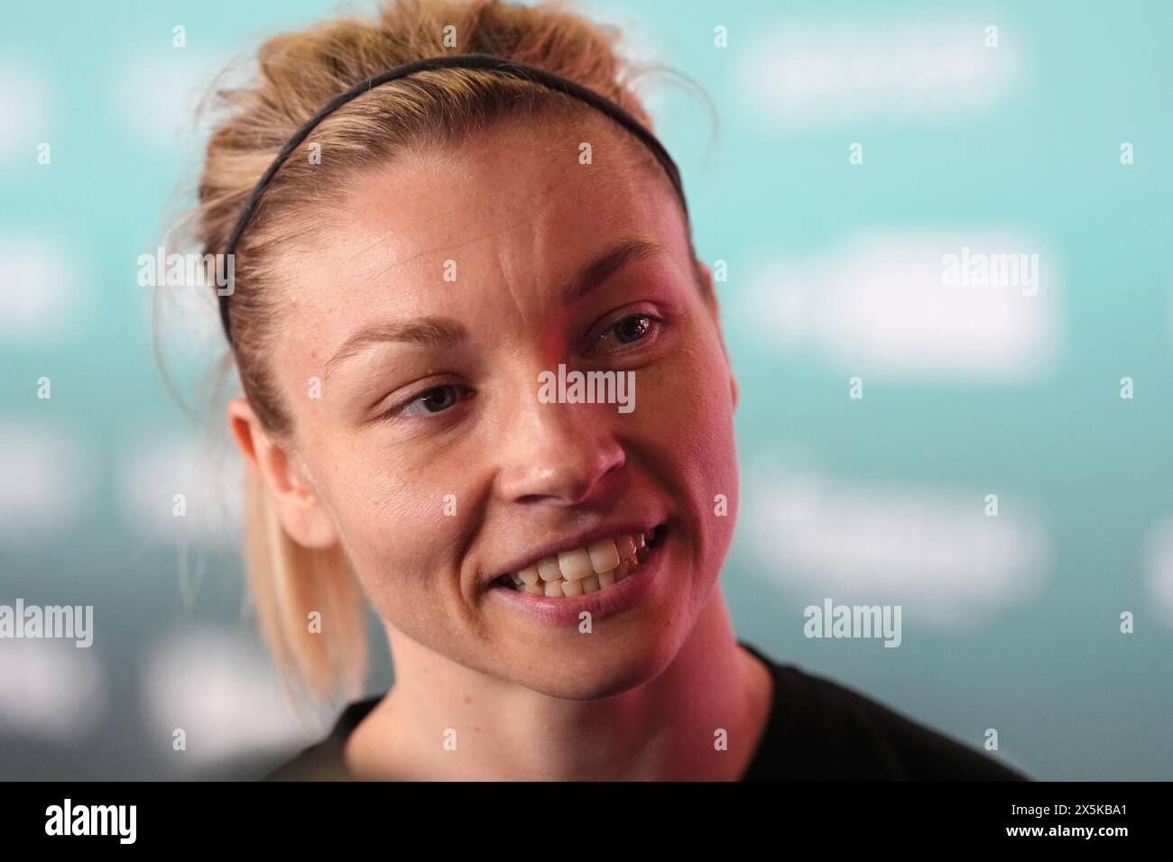 Lauren Price during the weigh in at the Cardiff City Stadium. Picture ...