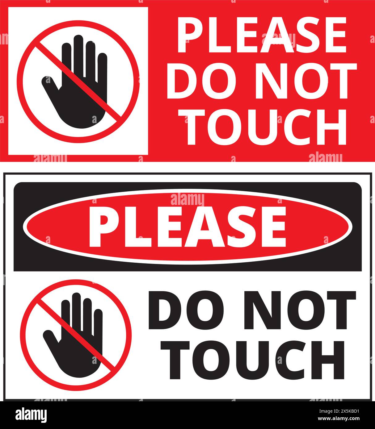 Please do not touch banners on a white background Stock Vector Image ...