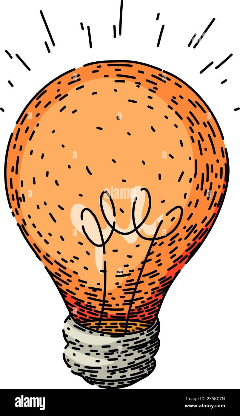 lamp bulb sketch hand drawn vector Stock Vector Image & Art - Alamy