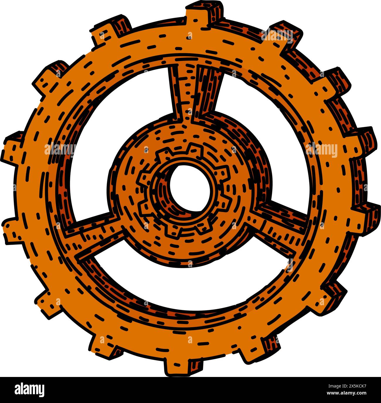 steam gears steampunk sketch hand drawn vector Stock Vector Image & Art ...