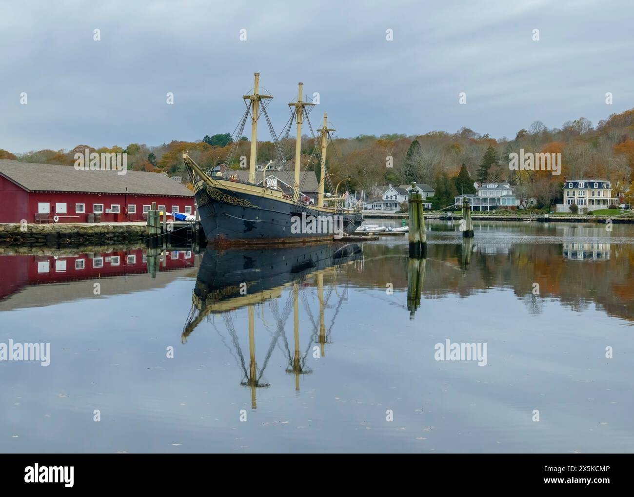 Mystic Seaport, south end of Mystic Seaport, replica of the Brant Point ...
