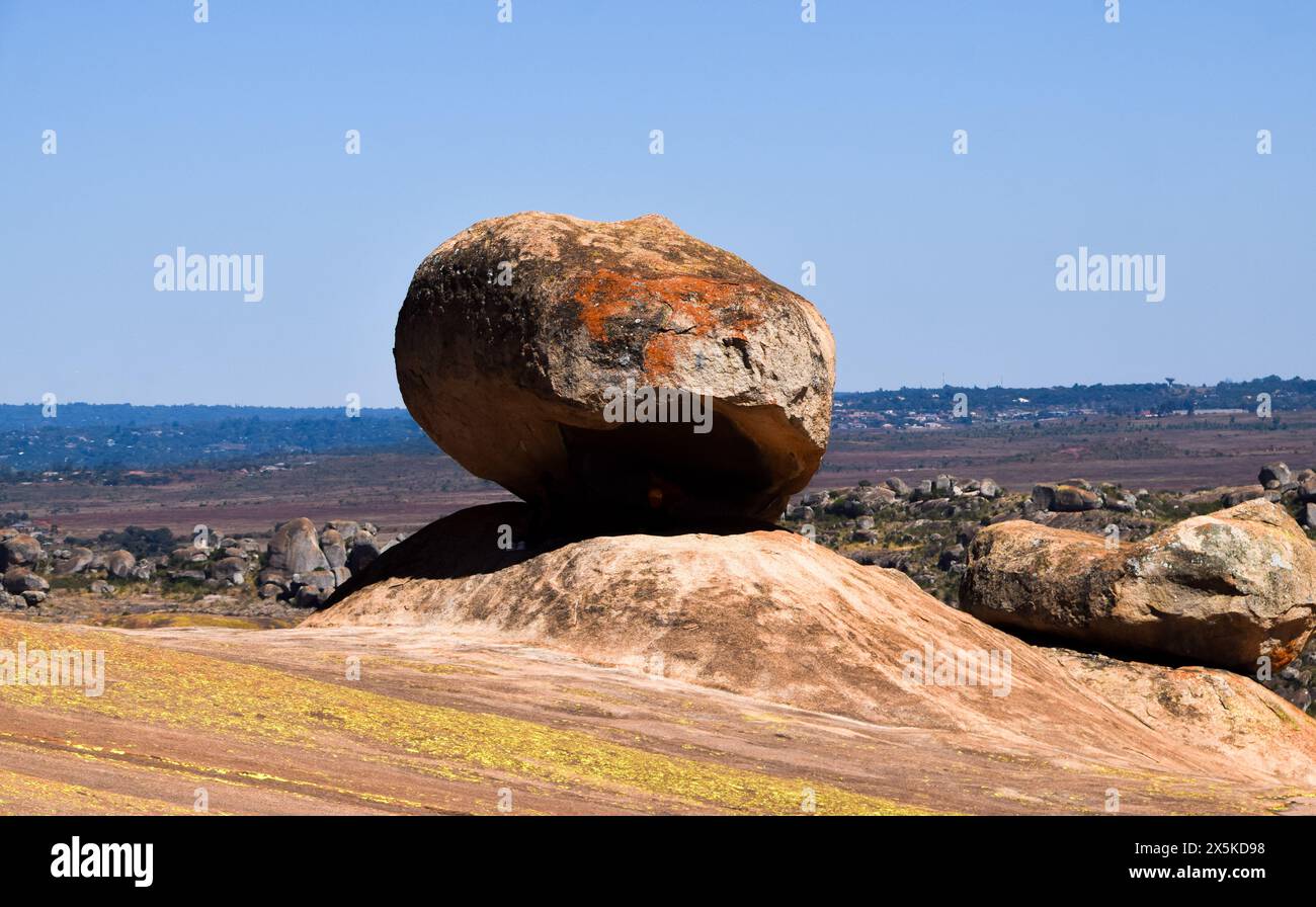 Zimbabwe. 1st May 2024. Balancing rocks at Domboshawa. Credit: Vuk ...