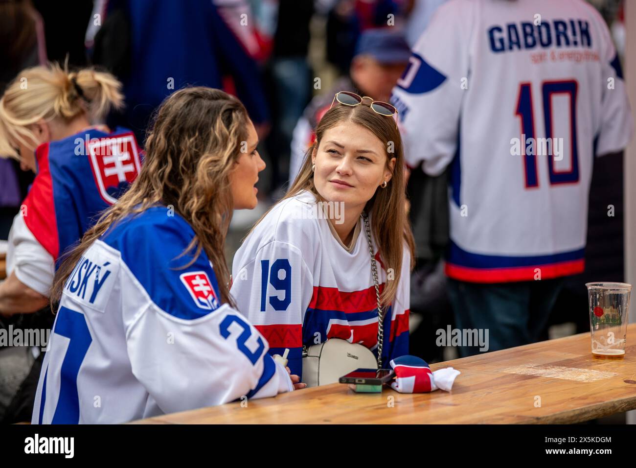 Ostrava, Czech Republic. 10th May, 2024. Slovak fans arrive at the fan ...