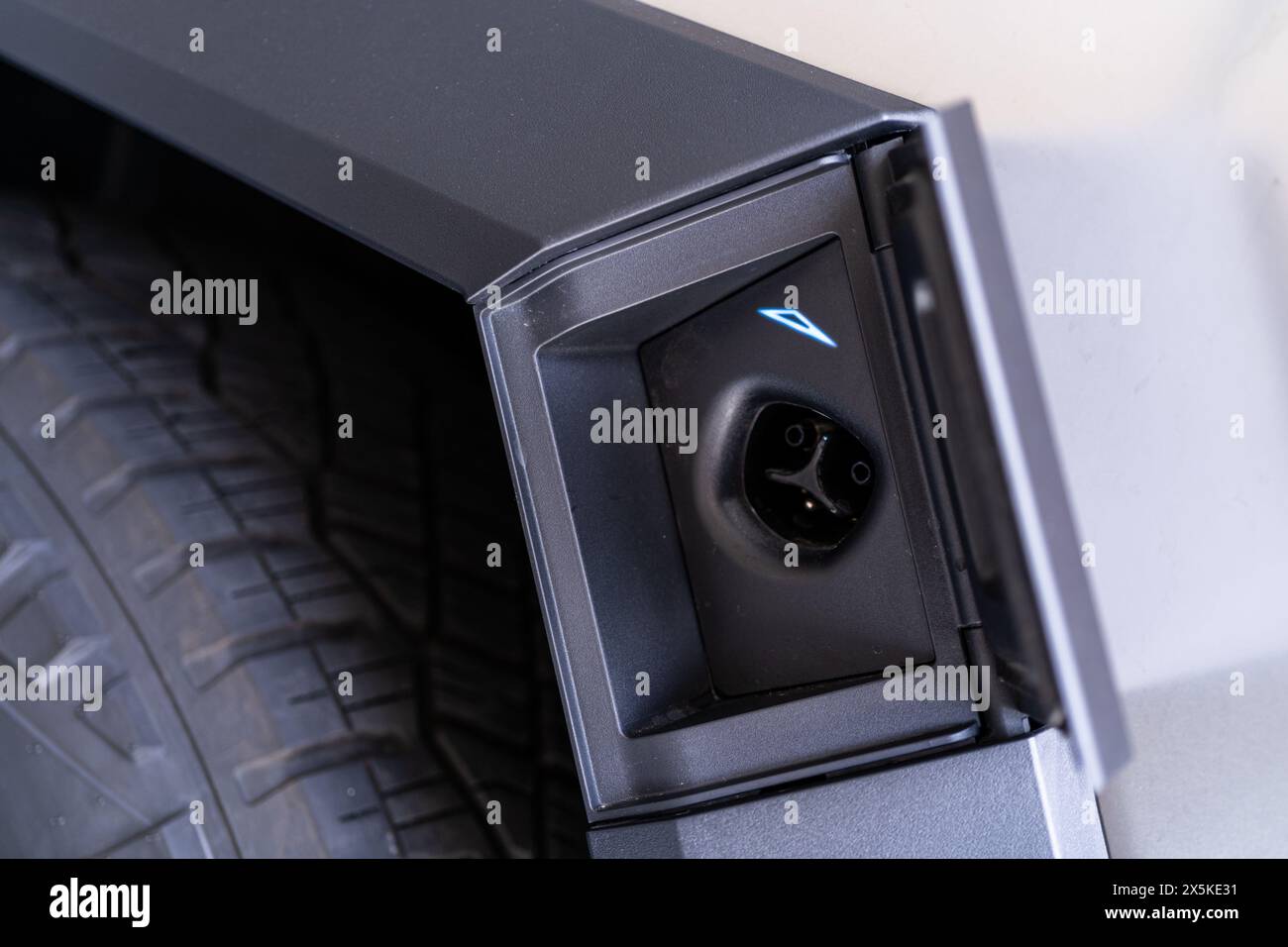 Close-Up of the Charging Port on a Tesla Cybertruck Stock Photo - Alamy