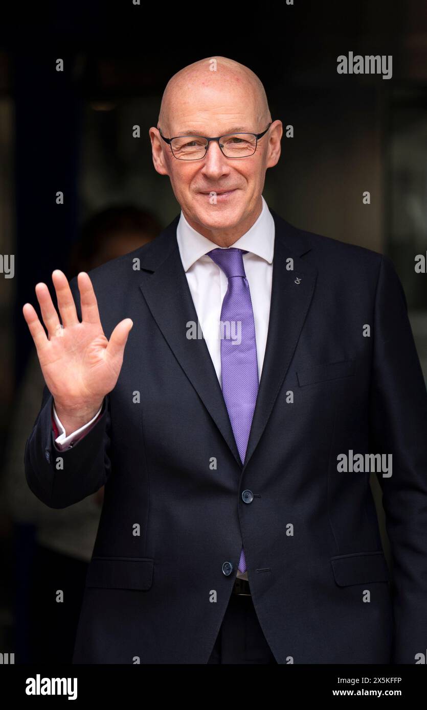 First Minister John Swinney during a visit to see a new CT scanner ...