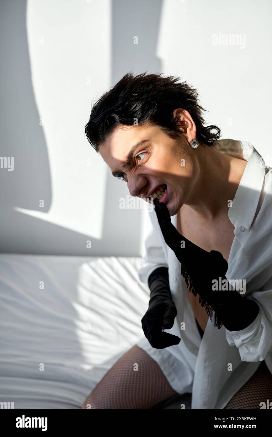 Close up young angry transgender hi-res stock photography and images ...