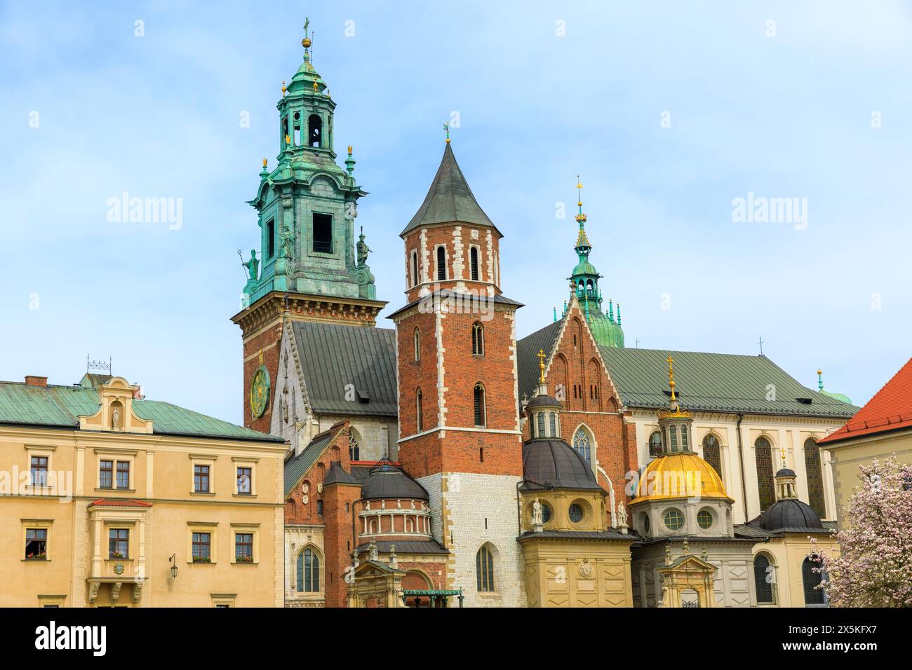 Poland, Krakow. The Wawel Castle. Structures representing medieval ...