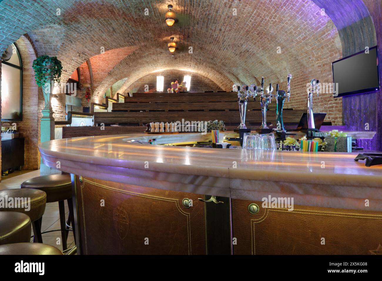 Detail of bar area in a restaurant Stock Photo - Alamy