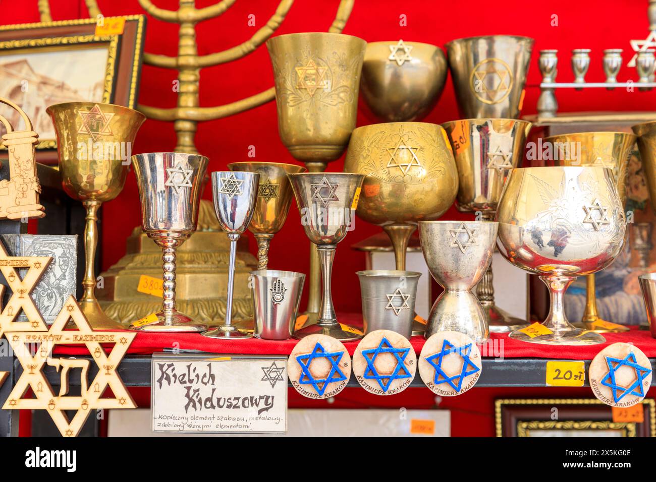 Poland, Krakow. Jewish religious items for sale near Kazimierz District ...