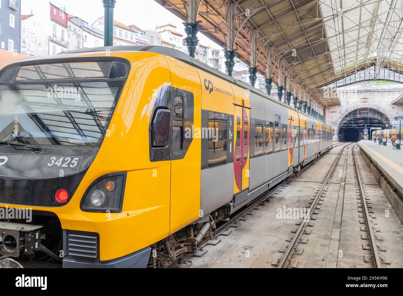 Portugal, Porto. Modern train at the Sao Bento Railway Station ...