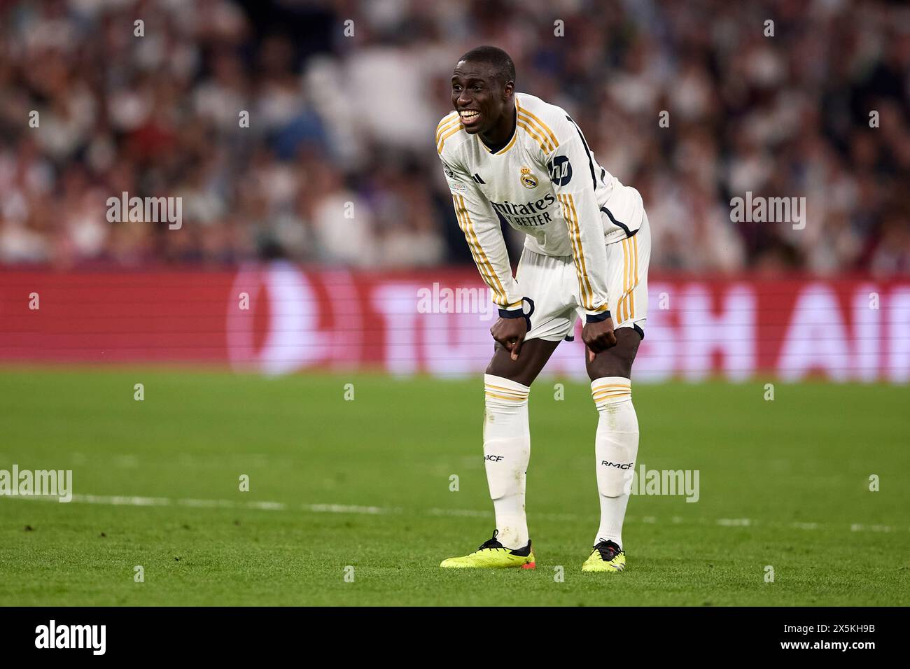 Ferland Mendy of Real Madrid reacts during the UEFA Champions League ...