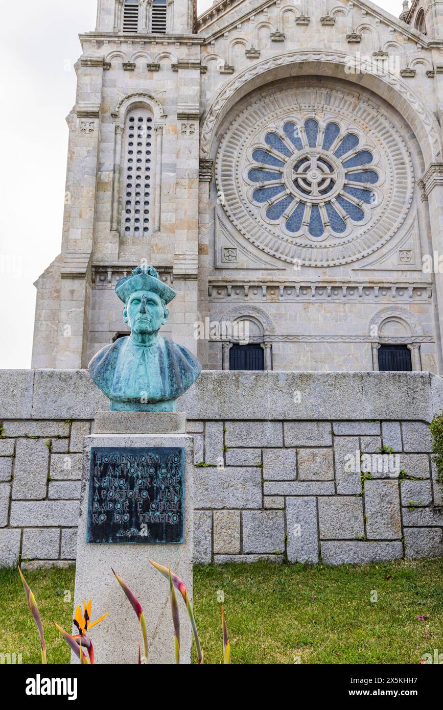 Portugal, Viana do Castelo. Statue labeled, 'Homage to Priest Antonio ...