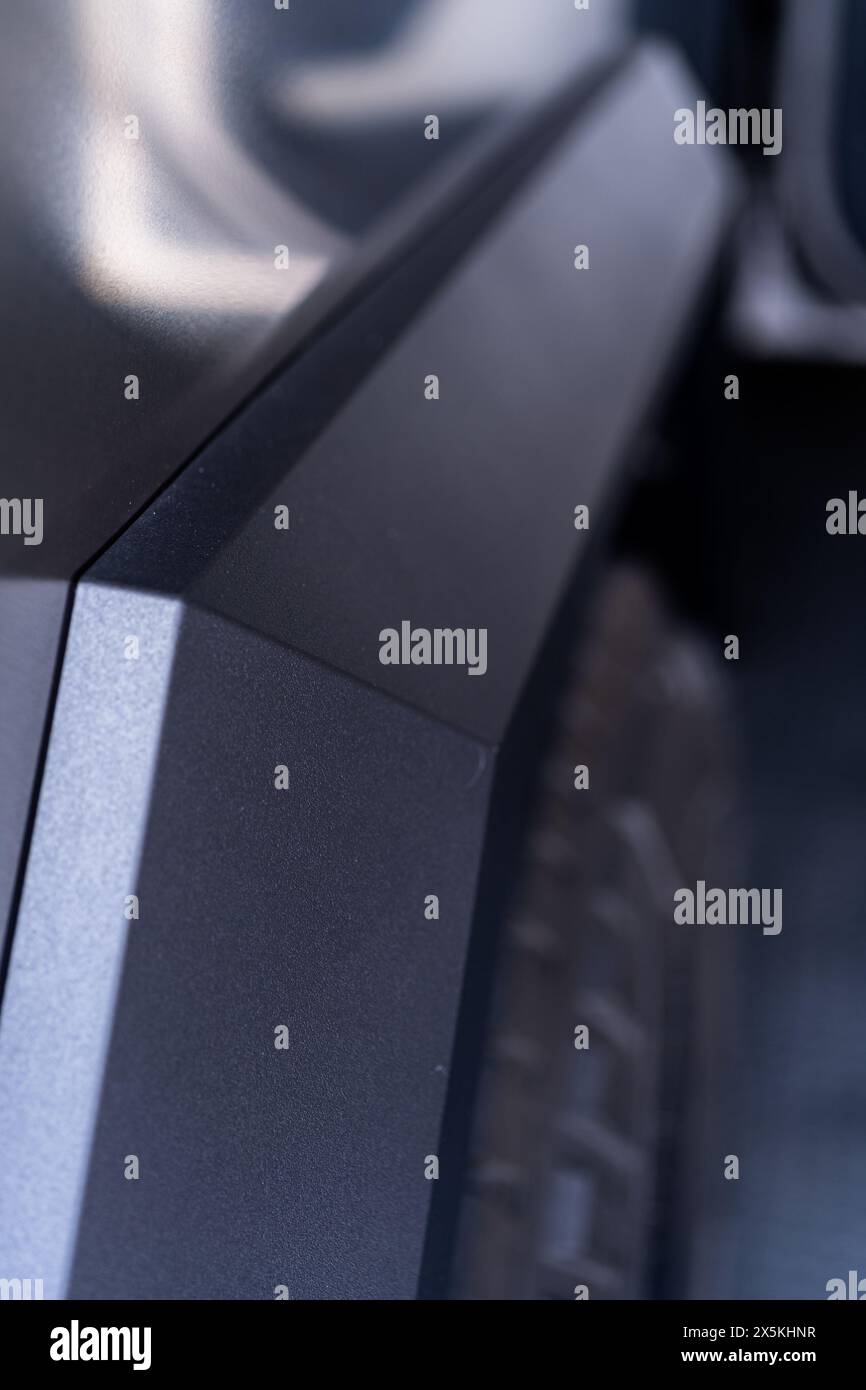 Close-Up View of Tesla Cybertruck Exterior Detail Stock Photo - Alamy