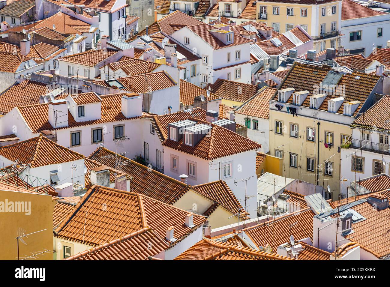 Portugal, Lisbon. Terra cotta clay roofs Stock Photo - Alamy