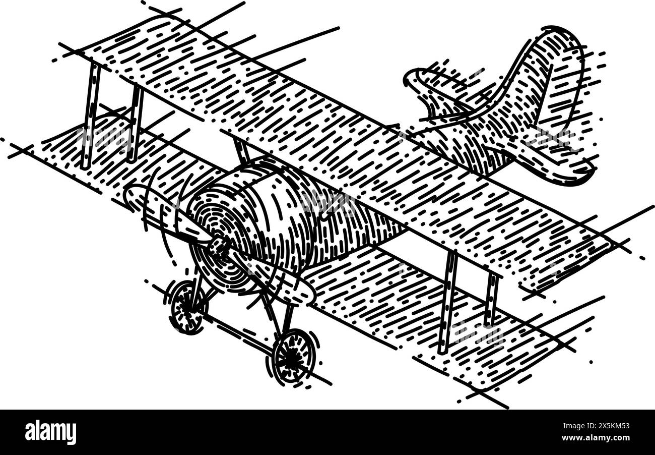 plane poster travel vintage sketch hand drawn vector Stock Vector Image ...