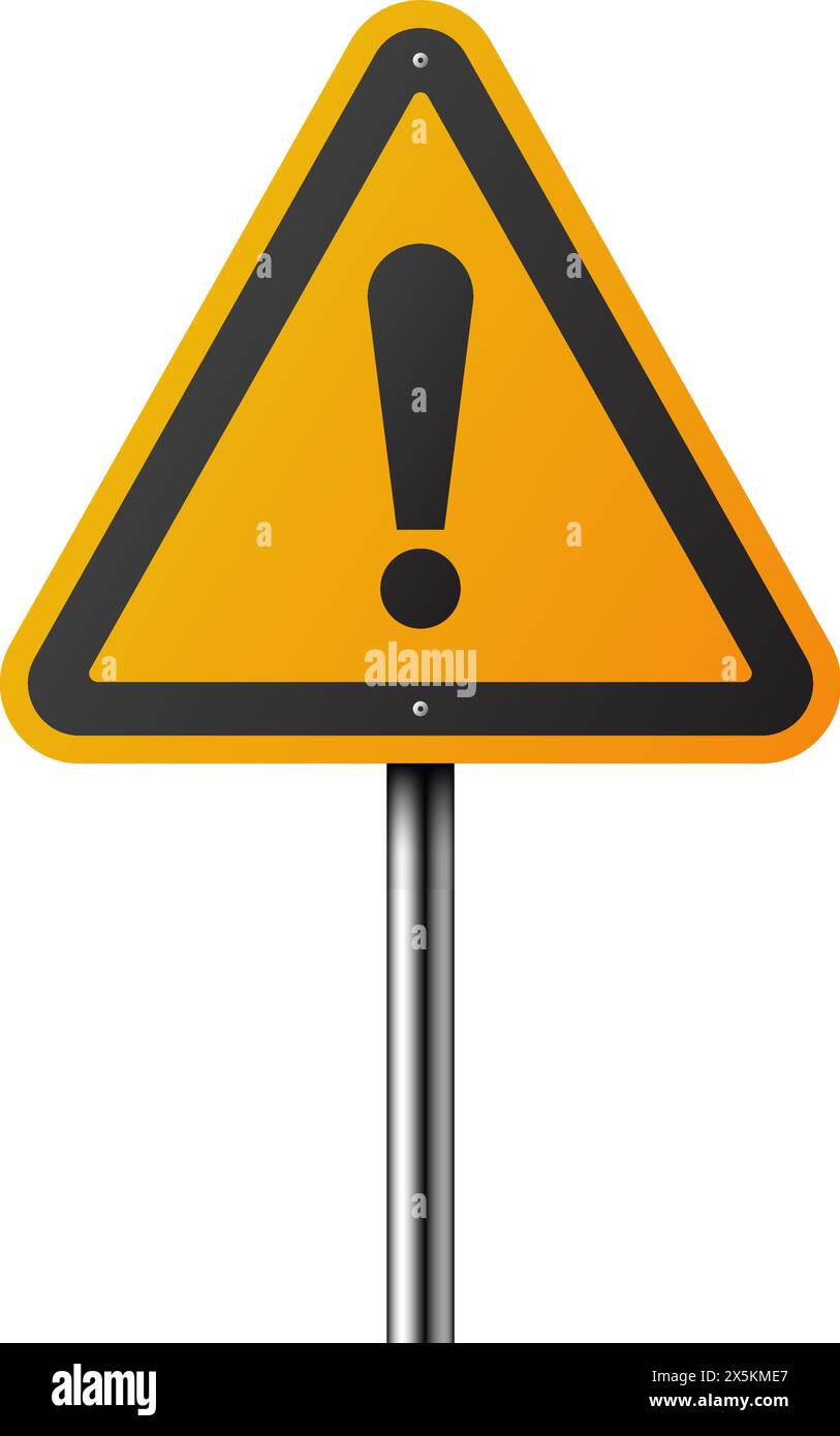 Warning road sign with exclamation mark. Vector illustration Stock ...