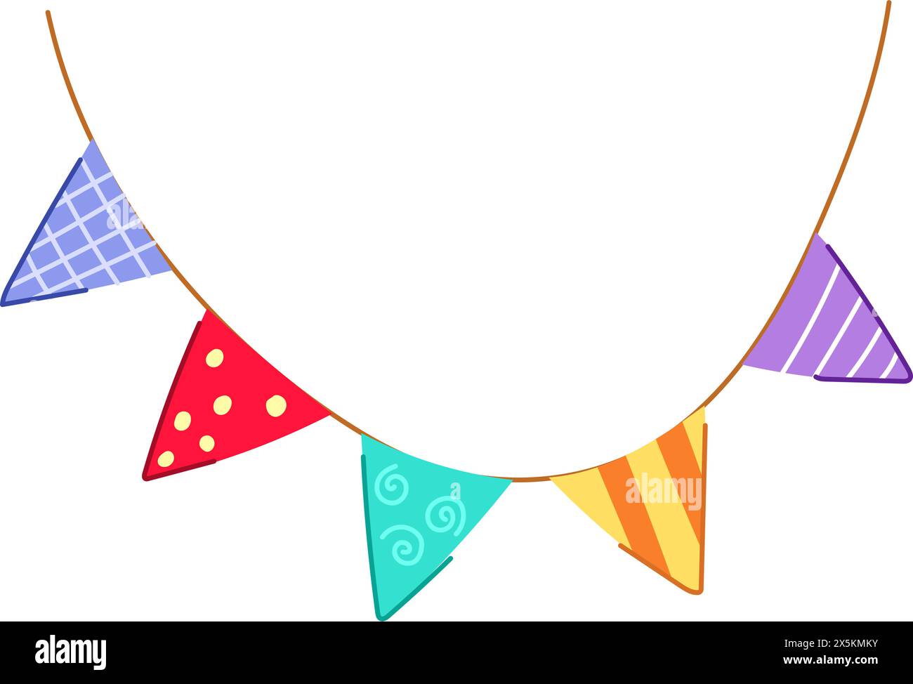 triangle birthday flags cartoon vector illustration Stock Vector Image ...