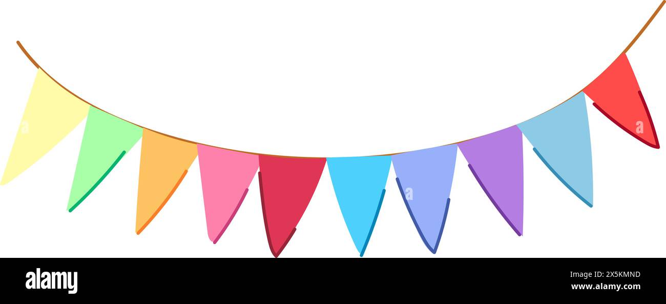 event birthday flags cartoon vector illustration Stock Vector Image ...