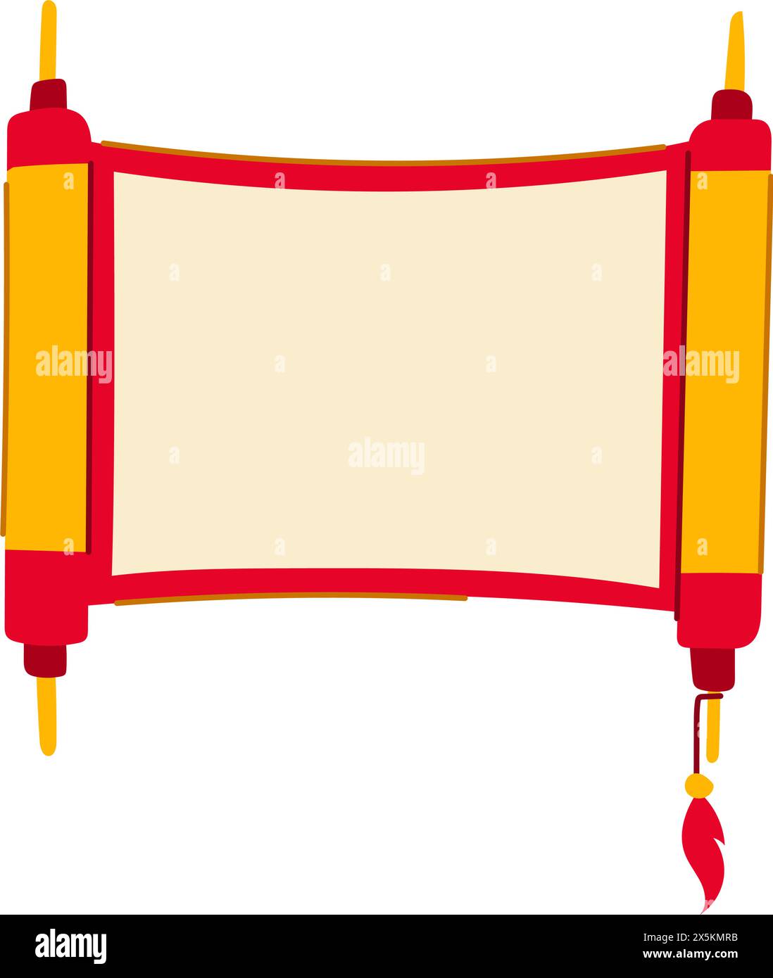 paper chinese scroll cartoon vector illustration Stock Vector Image ...