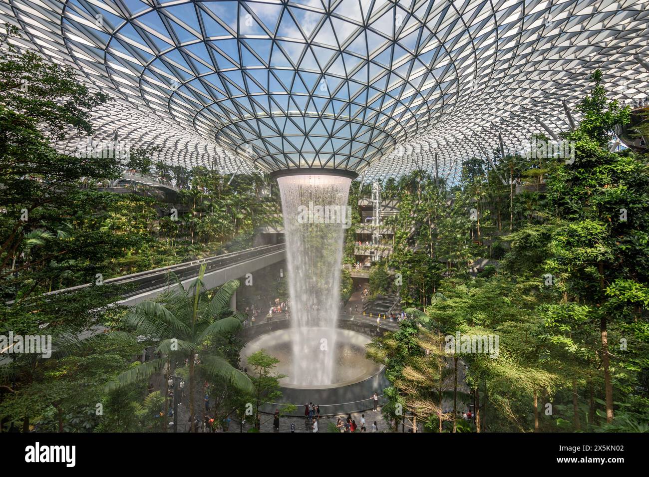 The Rain Vortex inside Jewel Changi Airport, Singapore, the world's ...