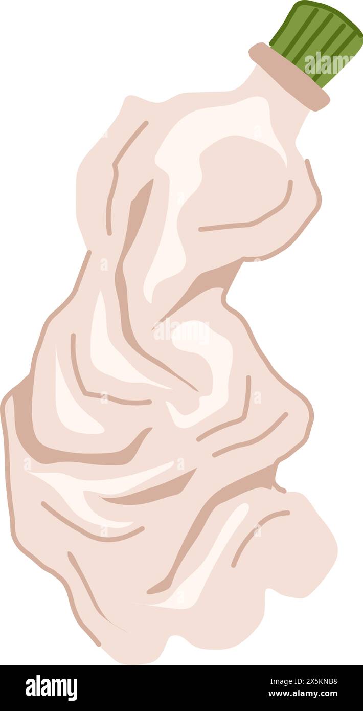 crushed crumpled plastic bottle cartoon vector illustration Stock ...
