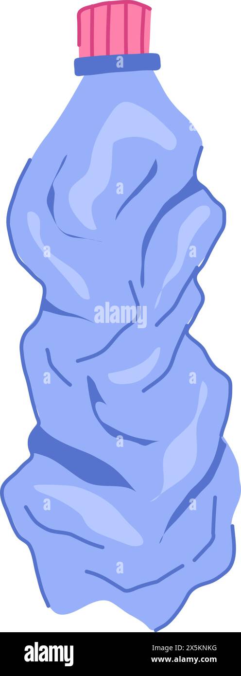 recycle crumpled plastic bottle cartoon vector illustration Stock ...