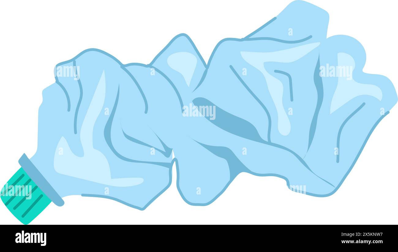 empty crumpled plastic bottle cartoon vector illustration Stock Vector ...