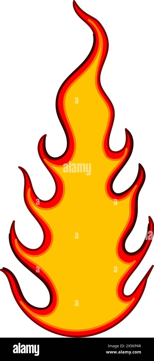car flame decal cartoon vector illustration Stock Vector Image & Art ...