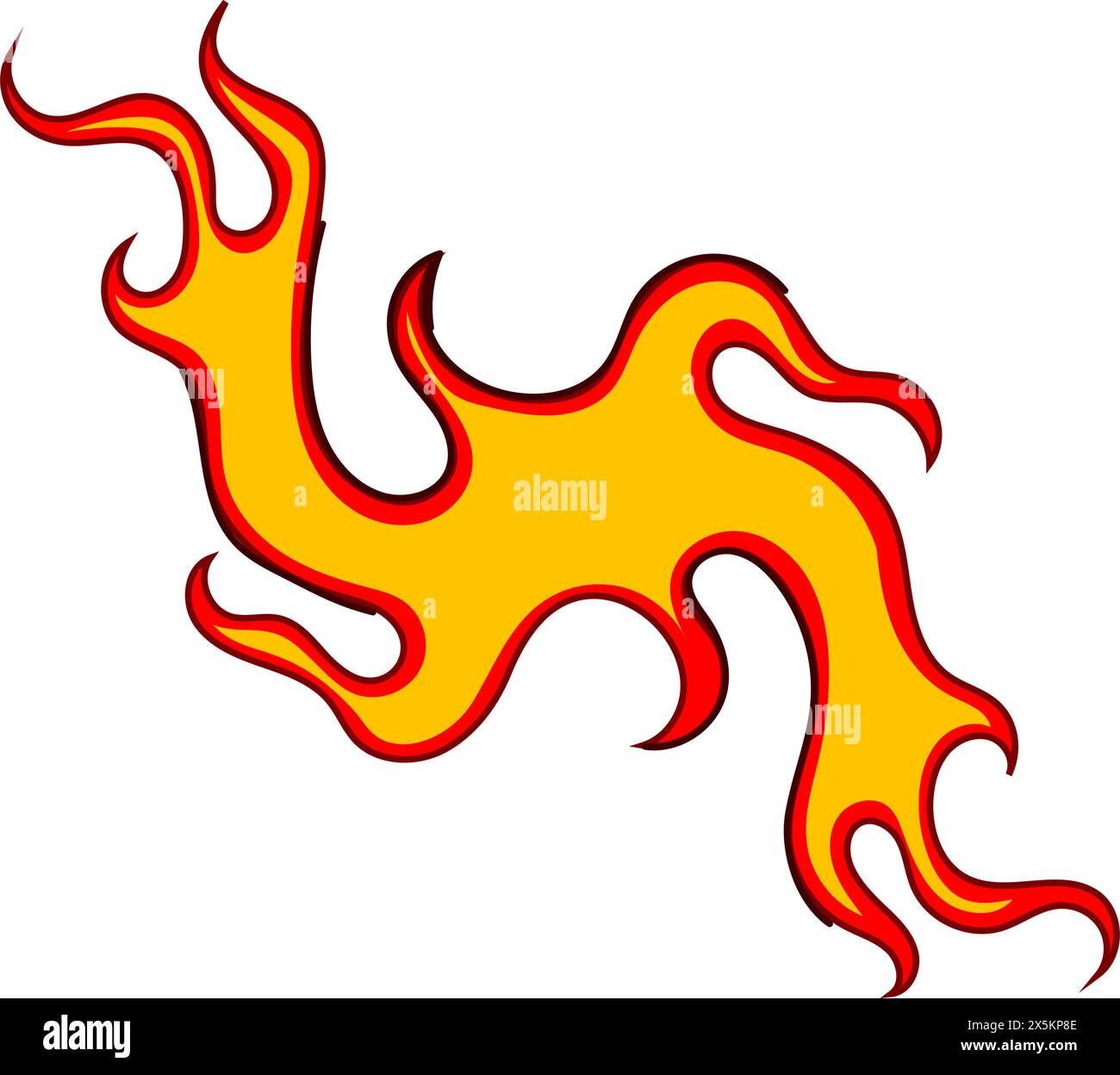 hot flame decal cartoon vector illustration Stock Vector Image & Art ...