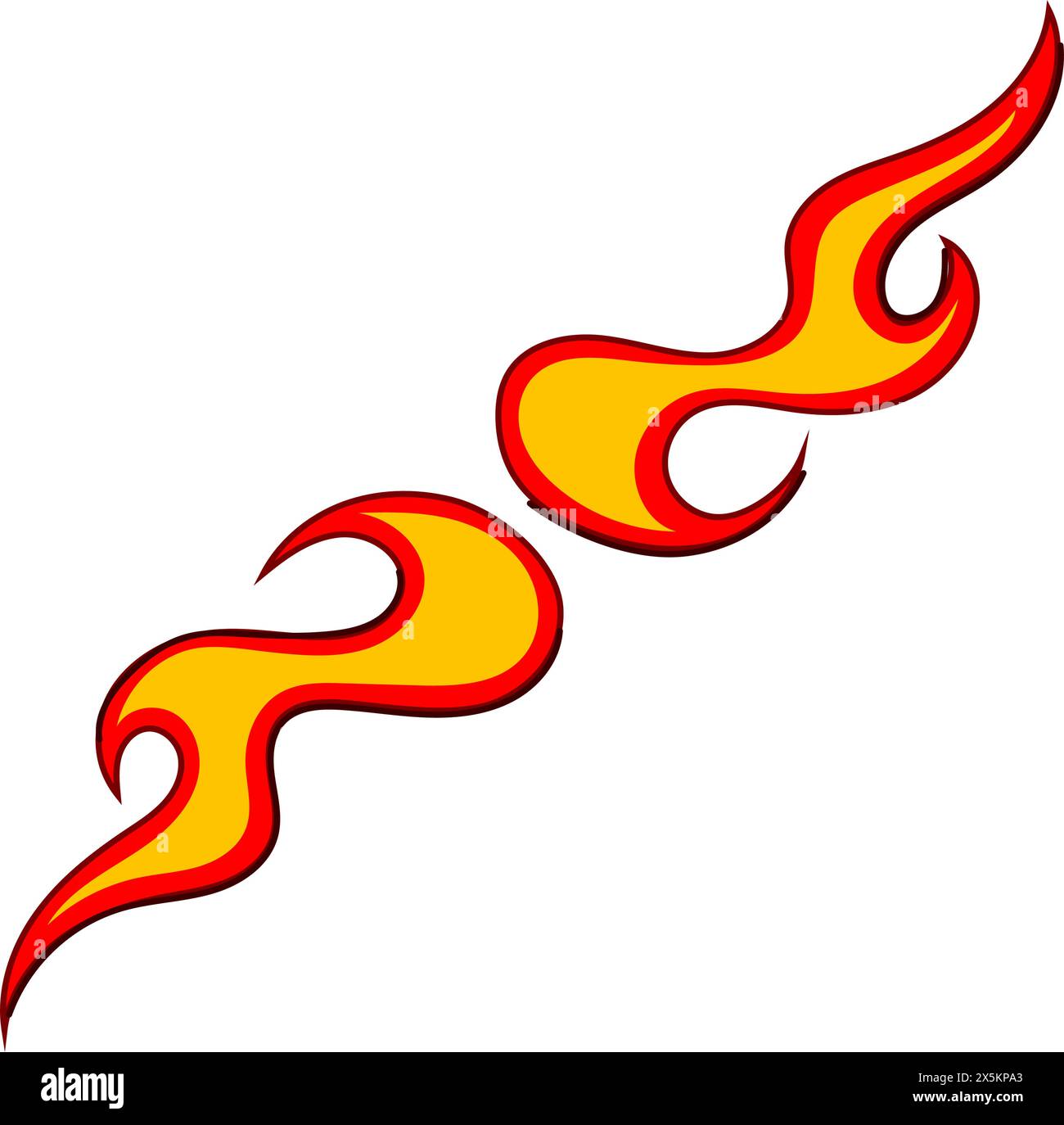 custom flame decal cartoon vector illustration Stock Vector Image & Art ...