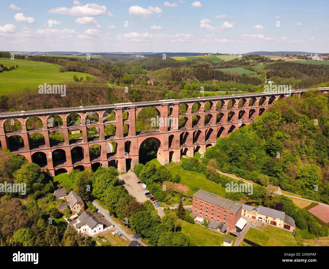 Panorama Göltzsch Viaduct in Vogtland, Saxony East Germany Stock Photo ...