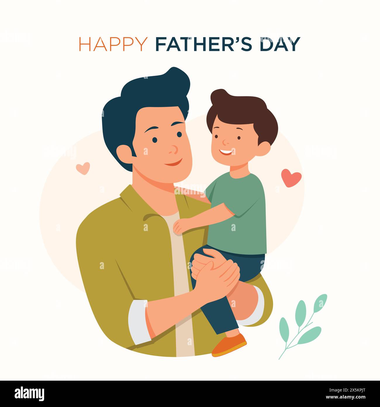 Illustration of father's day, A father holding his son. fathers day ...