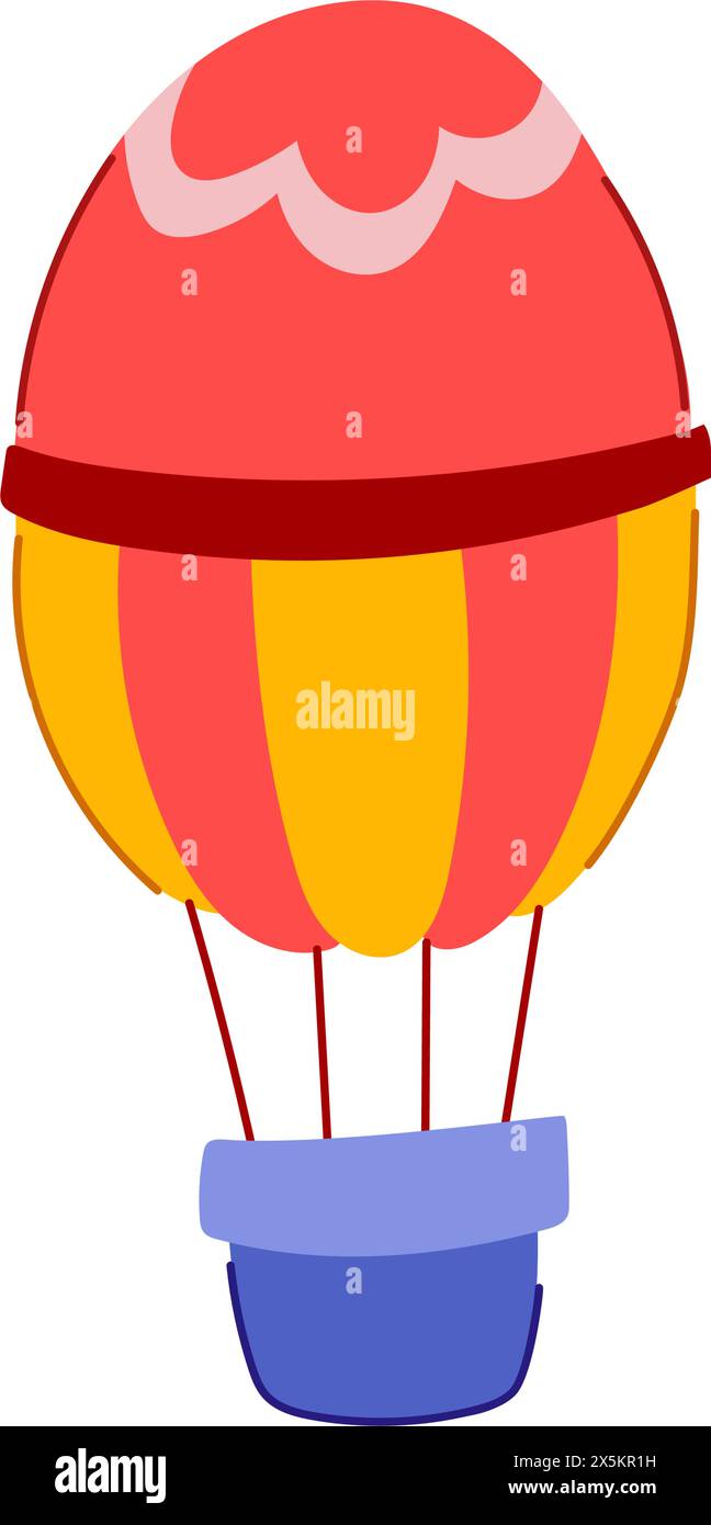 high hot air balloon cartoon vector illustration Stock Vector Image ...