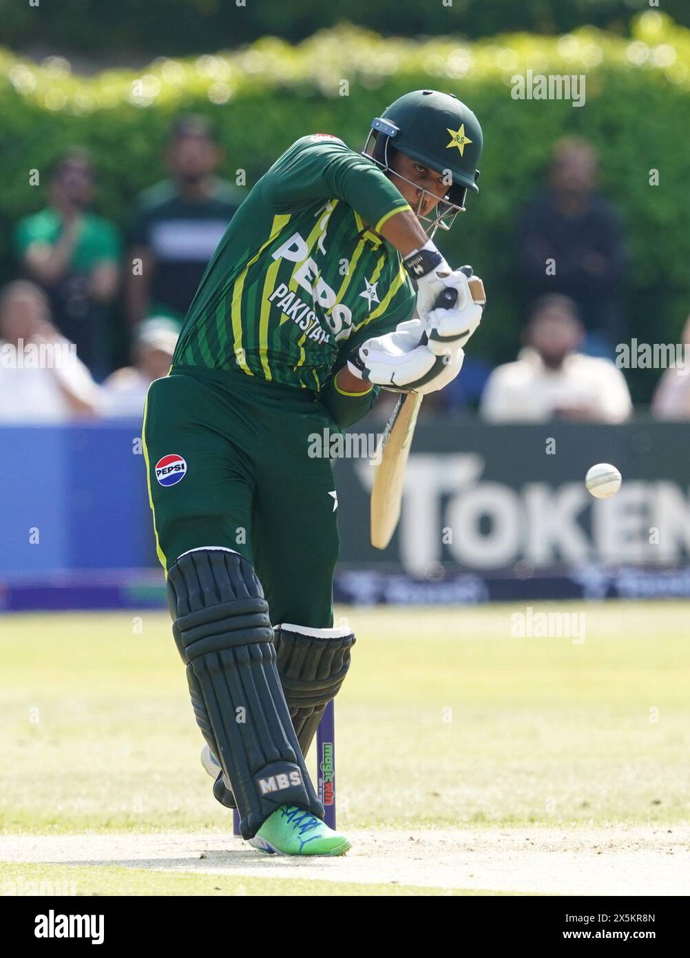 Pakistan's Saim Ayub batting during the first T20 international at ...