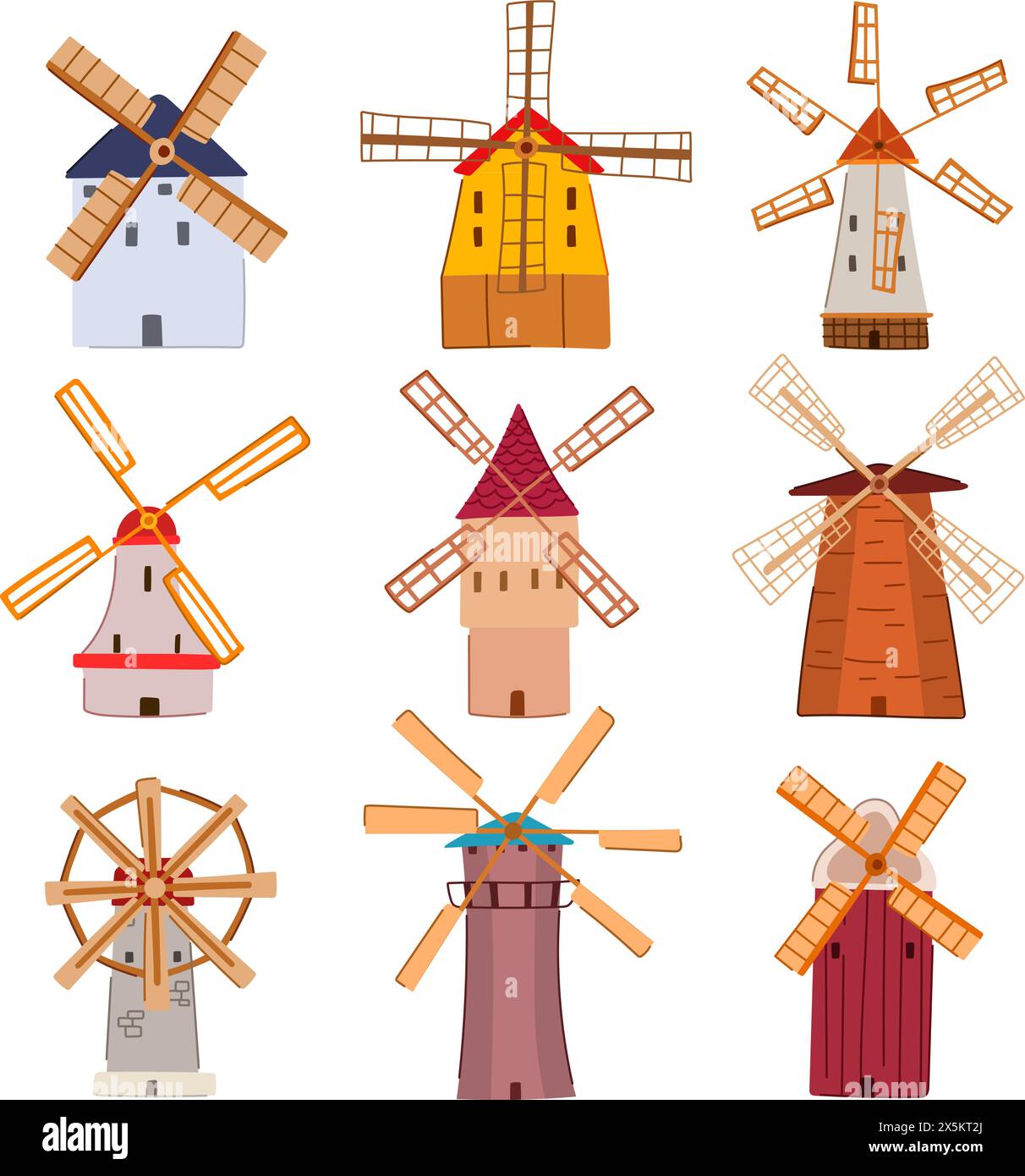 mill farm set cartoon vector illustration Stock Vector Image & Art - Alamy