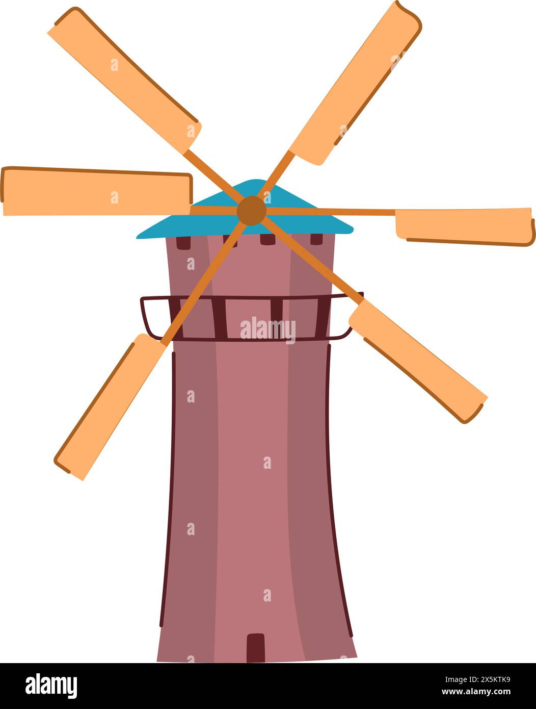 nature mill farm cartoon vector illustration Stock Vector Image & Art ...