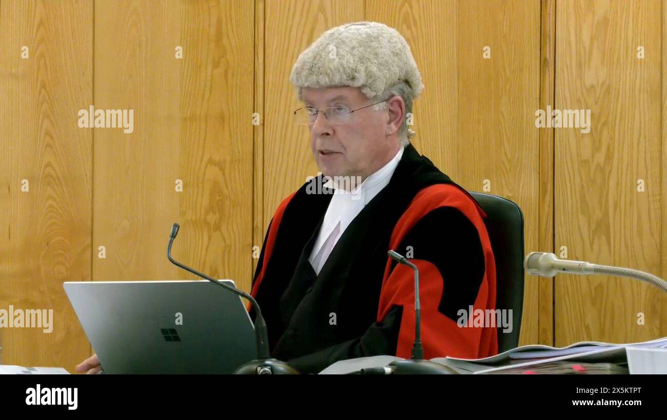 Screen grab taken from PA Video of Judge Mark Lucraft KC during a live ...